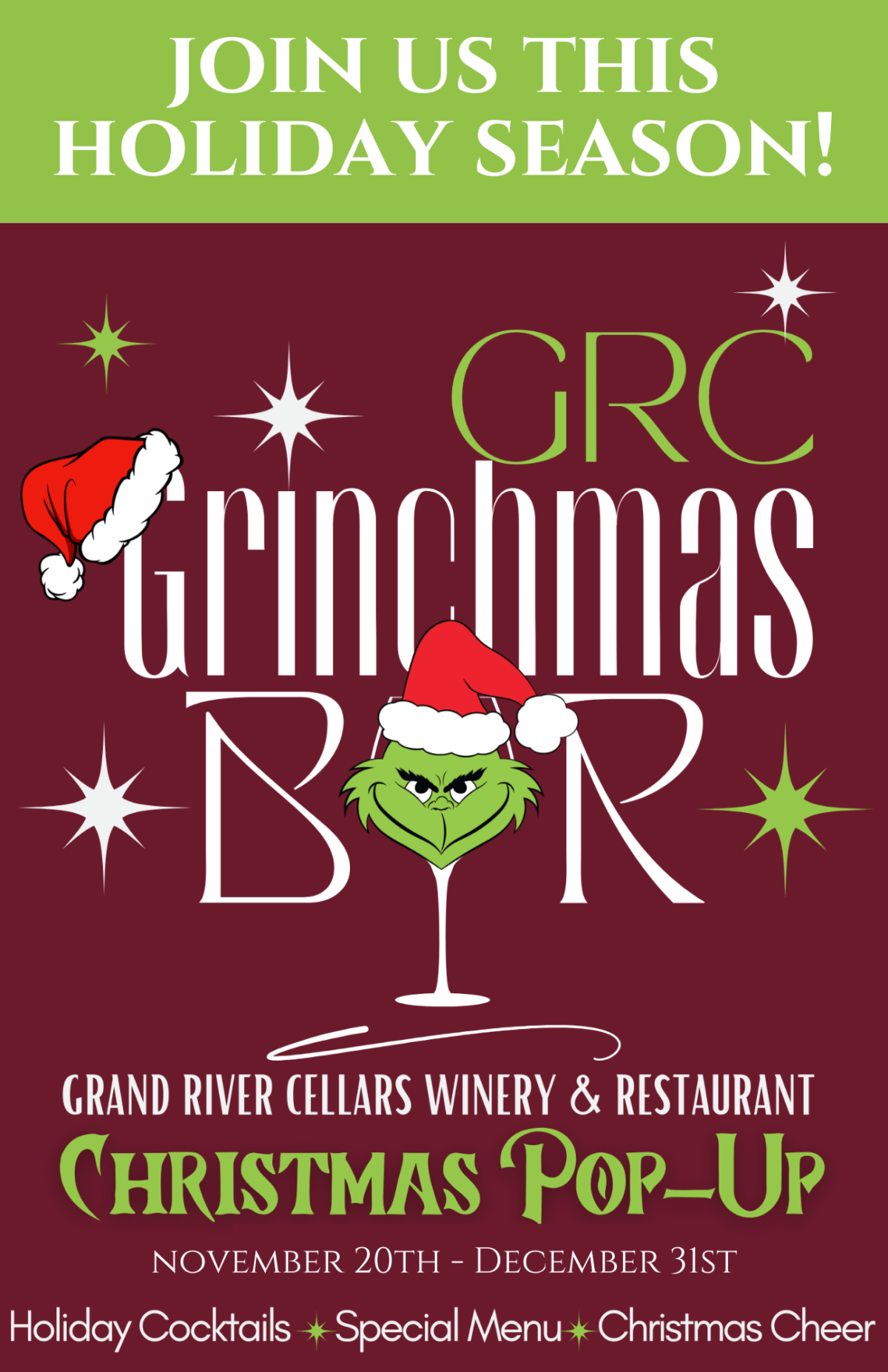 Christmas Bar at GRC! - Grand River Cellars Winery & Restaurant