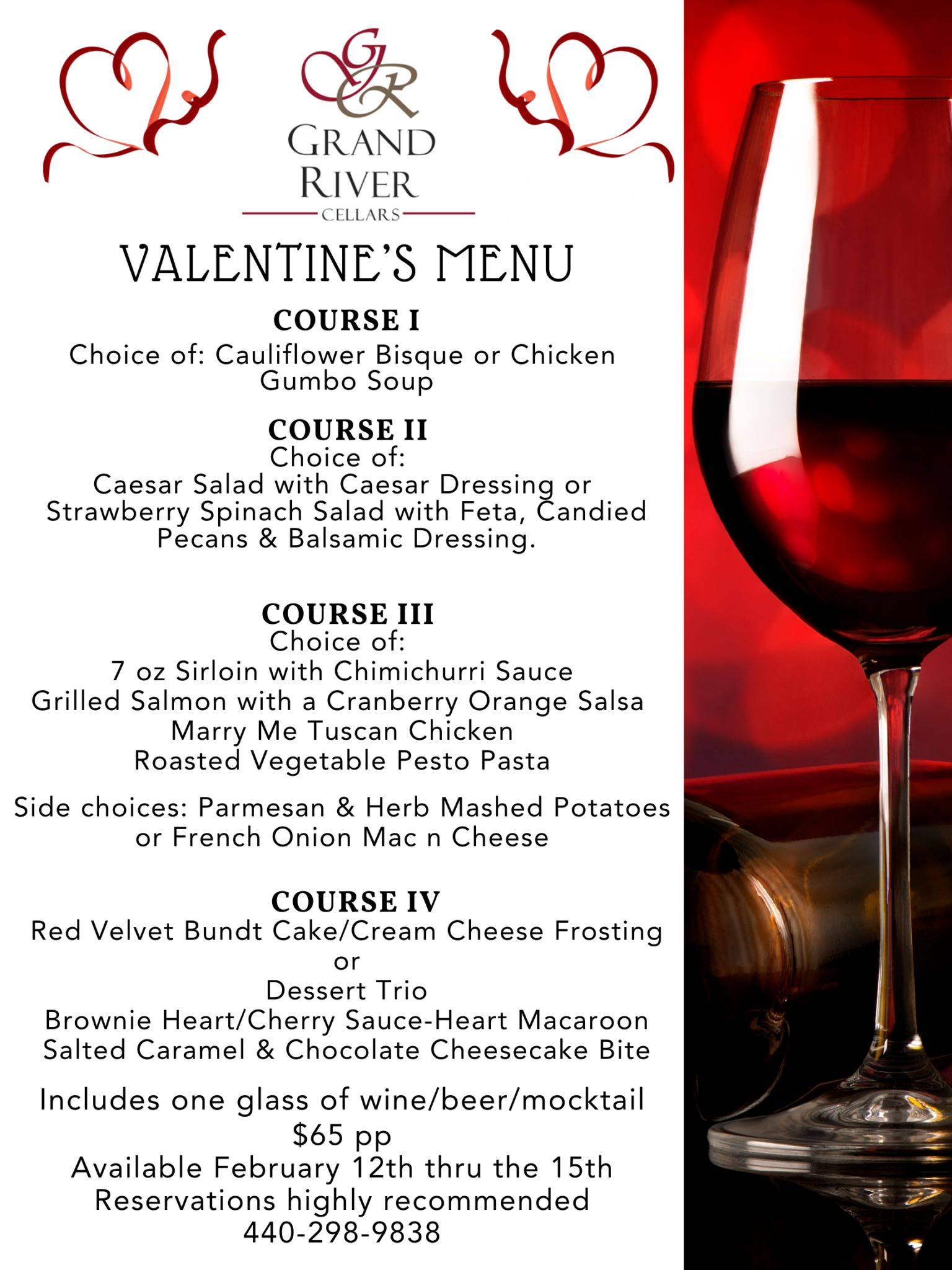Valentine's Day Celebration - Grand River Cellars Winery & Restaurant